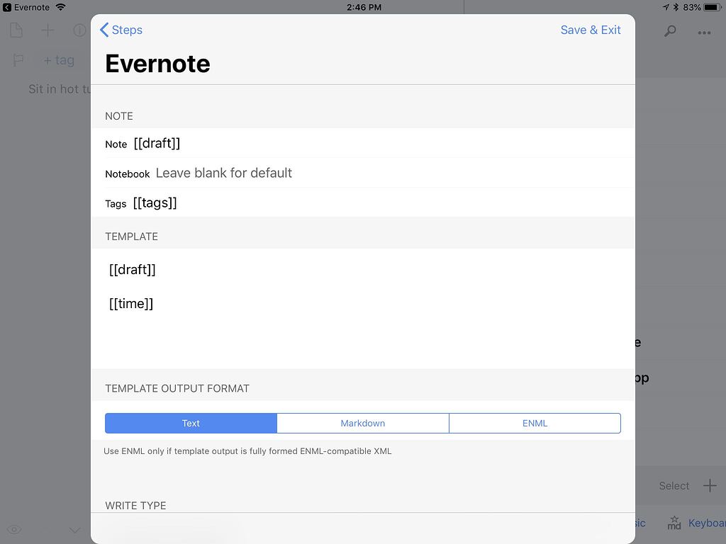Removing Spaces in Send to Evernote Action - Actions - Help & Questions - Drafts Community