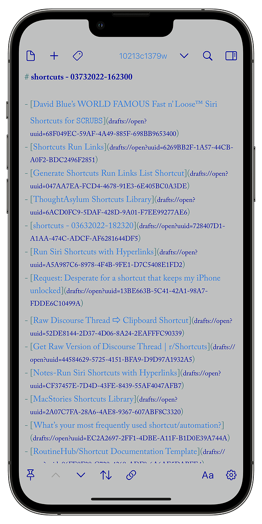 Index By Tag With Drafts Open Links Via Siri Shortcuts Tips And Tricks Drafts Community 0499