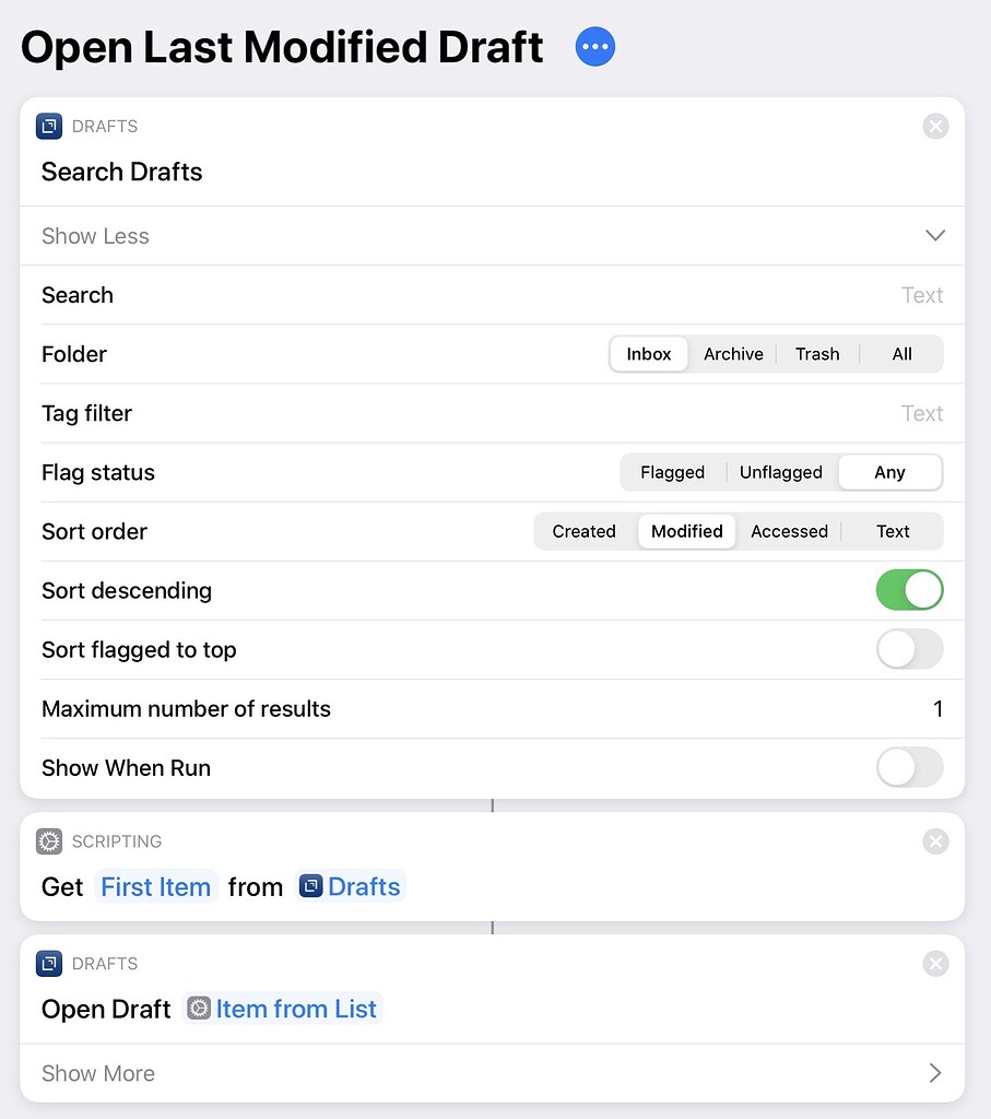 TIP: iOS 13 Shortcuts Examples - Tips & Tricks - Drafts Community