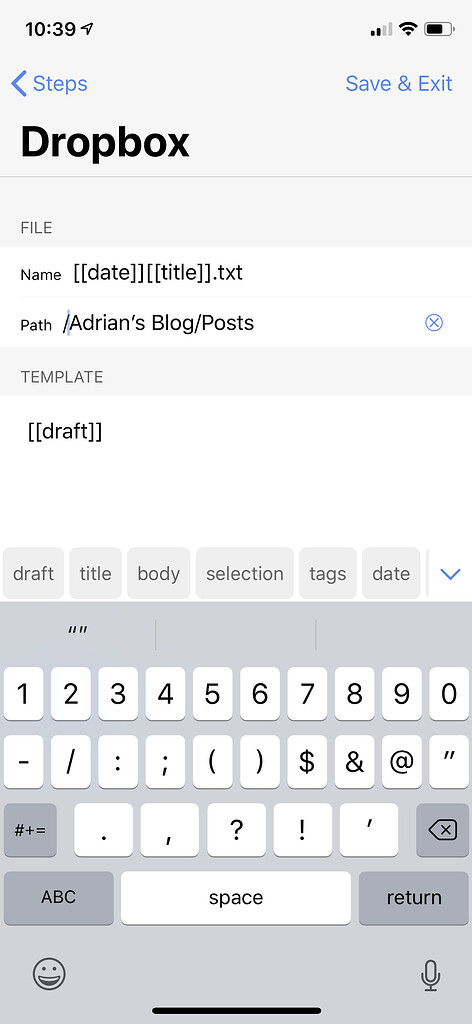 Beginner question on iOS - Drafts Community