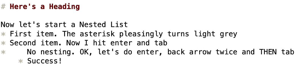 Nested List Syntax Highlighting For Markdown Multimarkdown Draftsdown Syntaxes And Themes